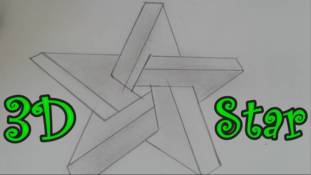 3d Star Drawing at PaintingValley.com | Explore collection of 3d Star ...
