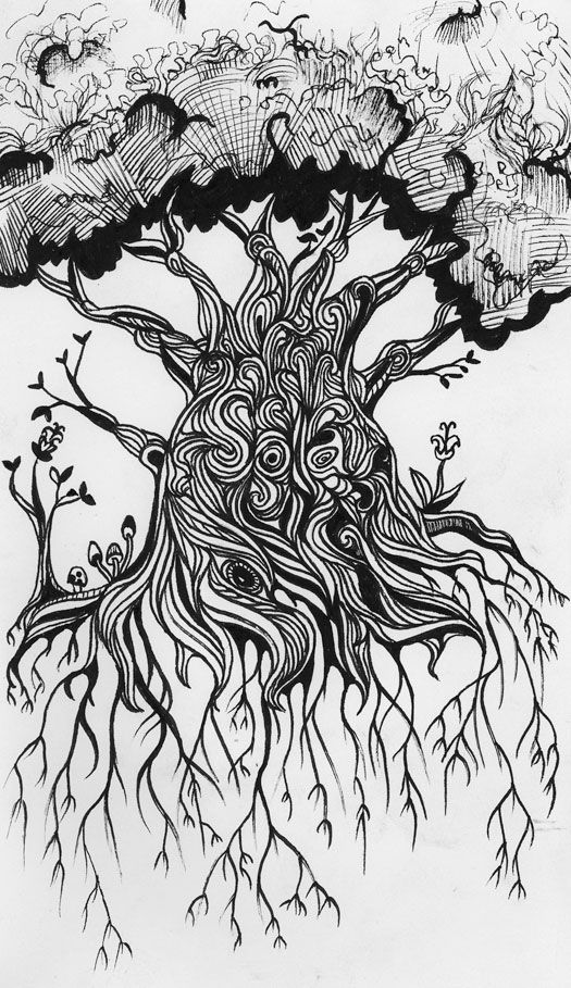 Abstract Tree Drawing at PaintingValley.com | Explore collection of ...