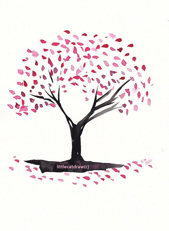 Cherry Blossom Tree Drawing Easy at PaintingValley.com | Explore ...