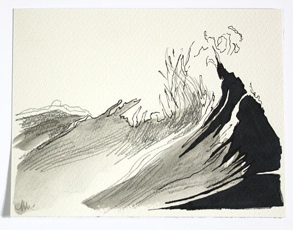Crashing Waves Drawing at PaintingValley.com | Explore collection of ...