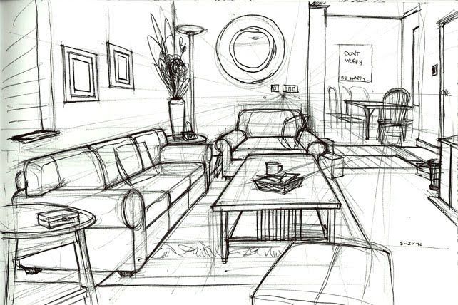 Empty Room Drawing at PaintingValley.com | Explore collection of Empty ...