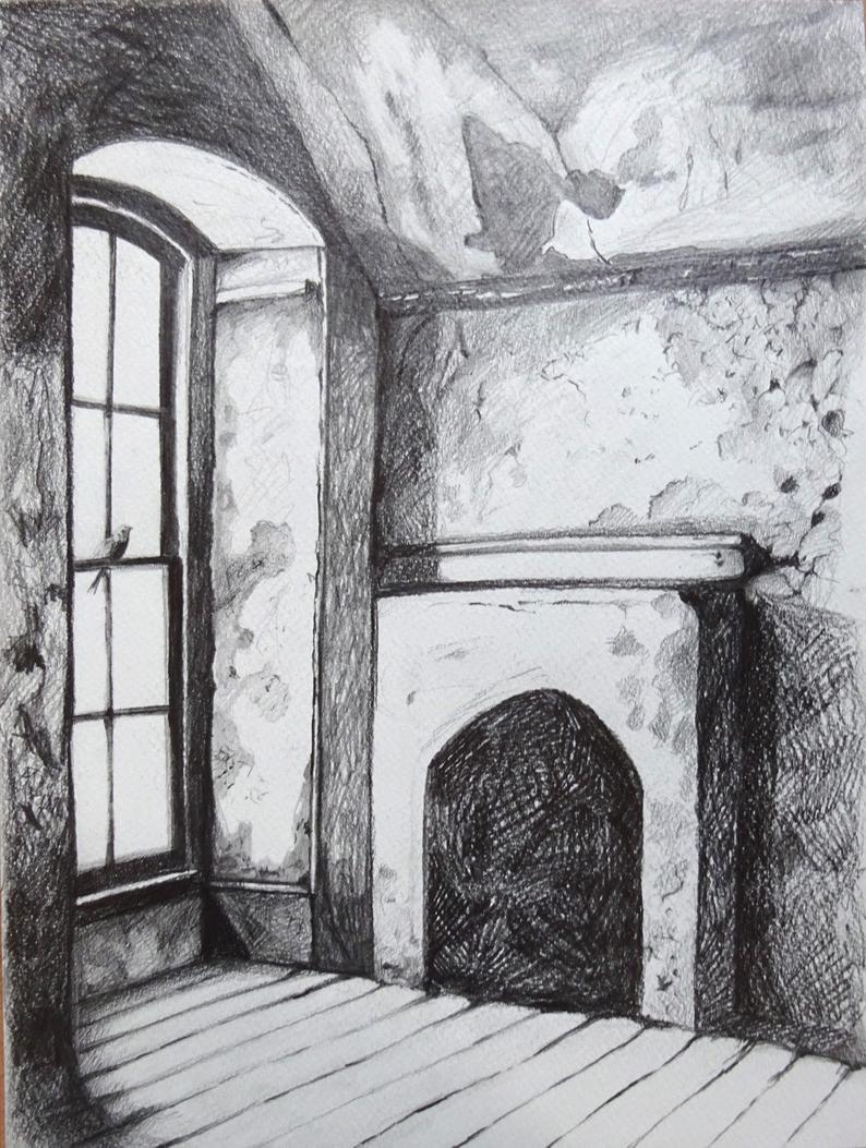Empty Room Drawing at PaintingValley.com | Explore collection of Empty ...