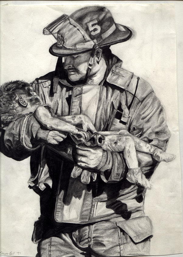 Firefighter Drawing at PaintingValley.com | Explore collection of ...