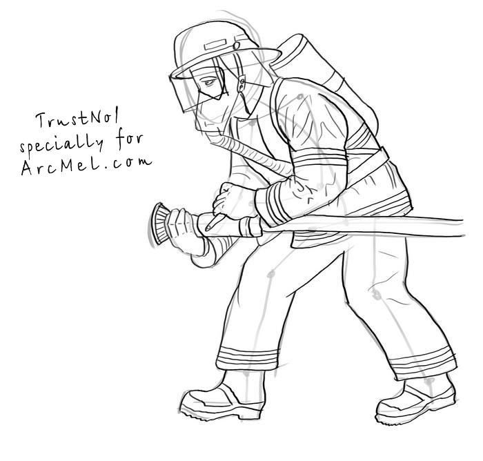 Firefighter Drawing at PaintingValley.com | Explore collection of ...