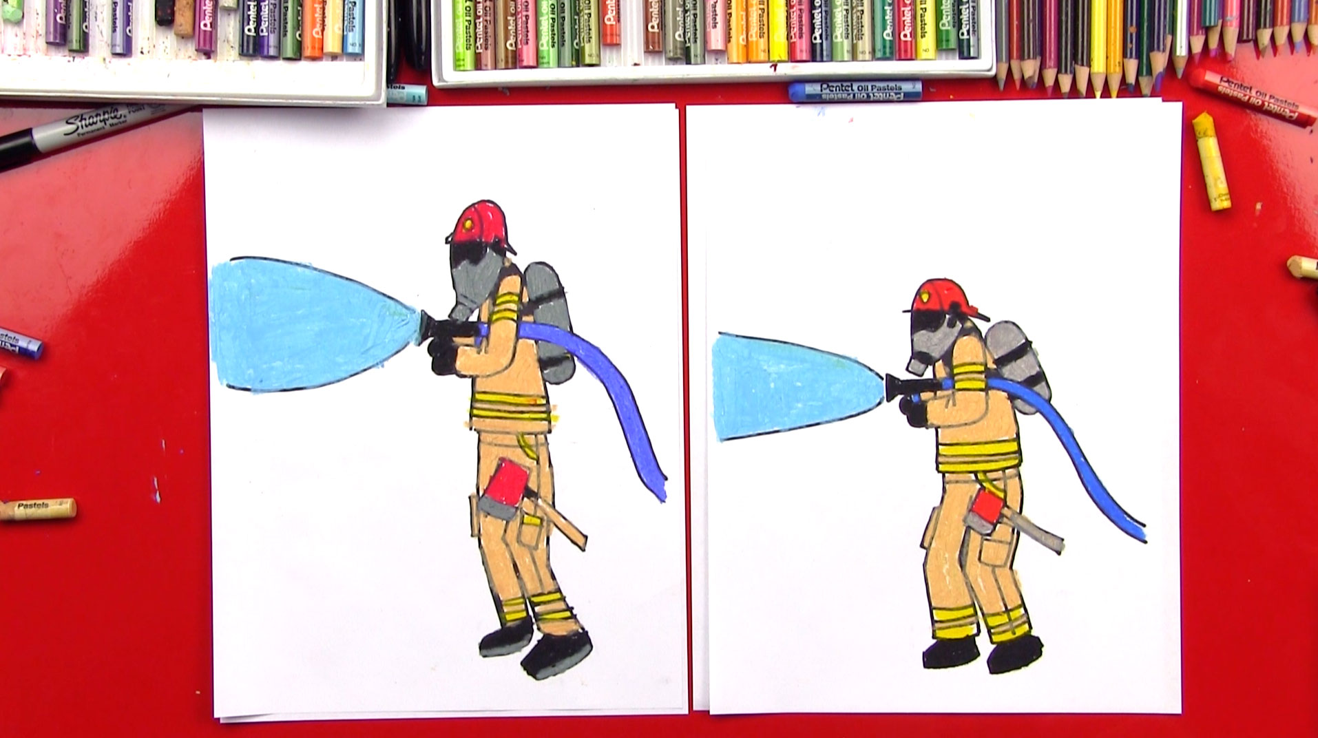 Firefighter Drawing at PaintingValley.com | Explore collection of ...