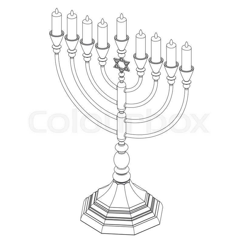 Hanukkah Menorah Drawing at PaintingValley.com | Explore collection of ...