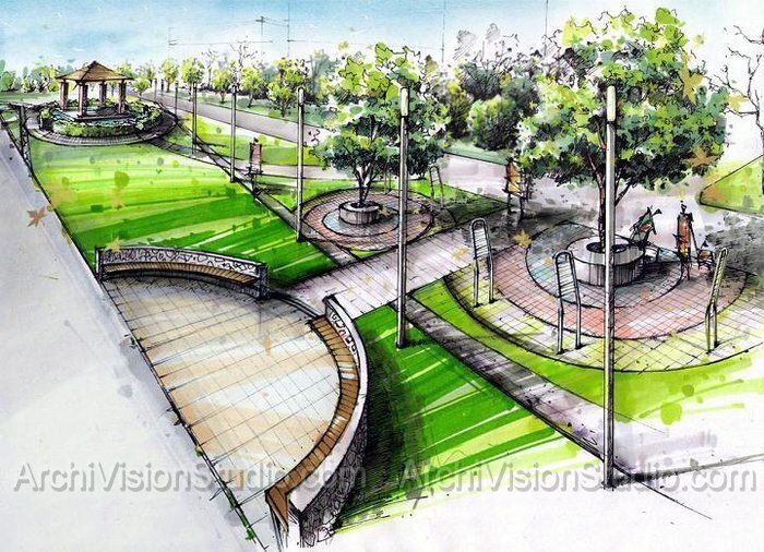Landscape Architecture Drawing at PaintingValley.com | Explore ...
