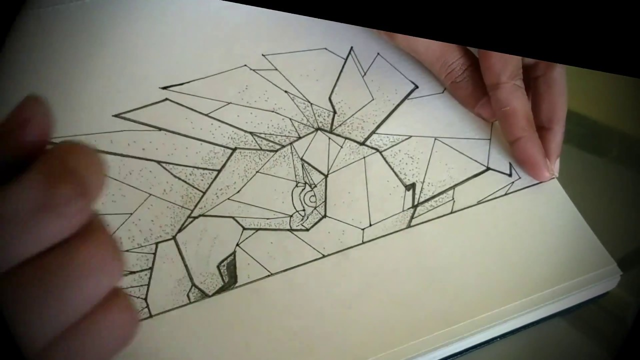 Lion Geometric Drawing at PaintingValley.com | Explore collection of ...
