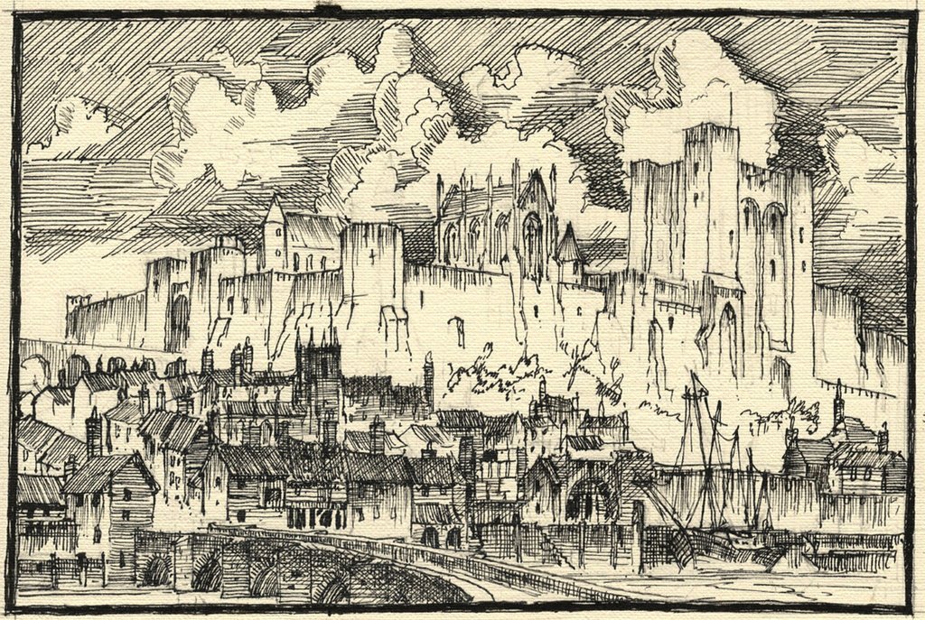 Medieval Town Drawing at PaintingValley.com | Explore collection of ...