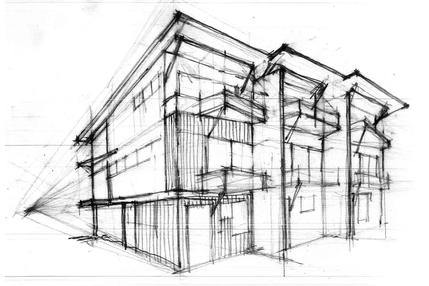 Modern Architecture Drawing at PaintingValley.com | Explore collection ...