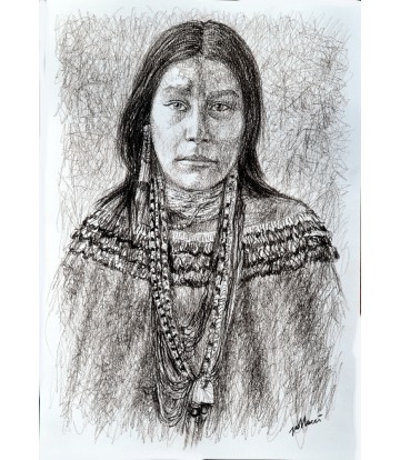 Native American Woman Drawing at PaintingValley.com | Explore ...