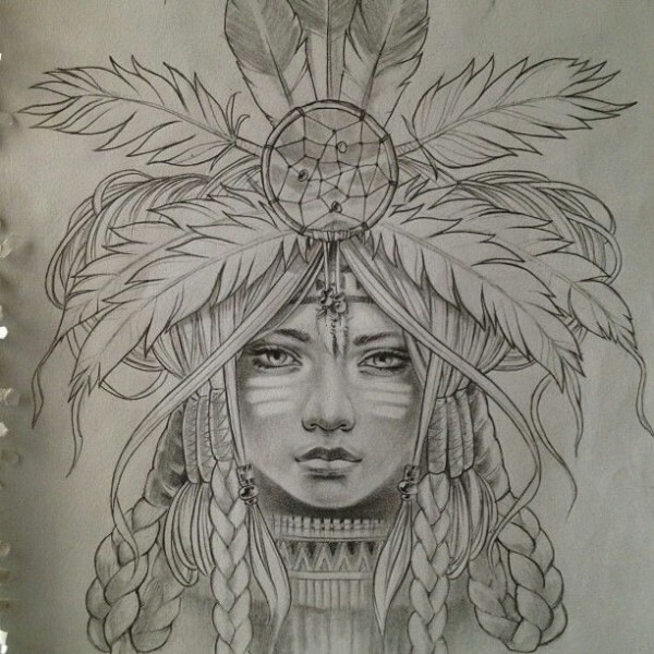 Native American Woman Drawing at PaintingValley.com | Explore ...