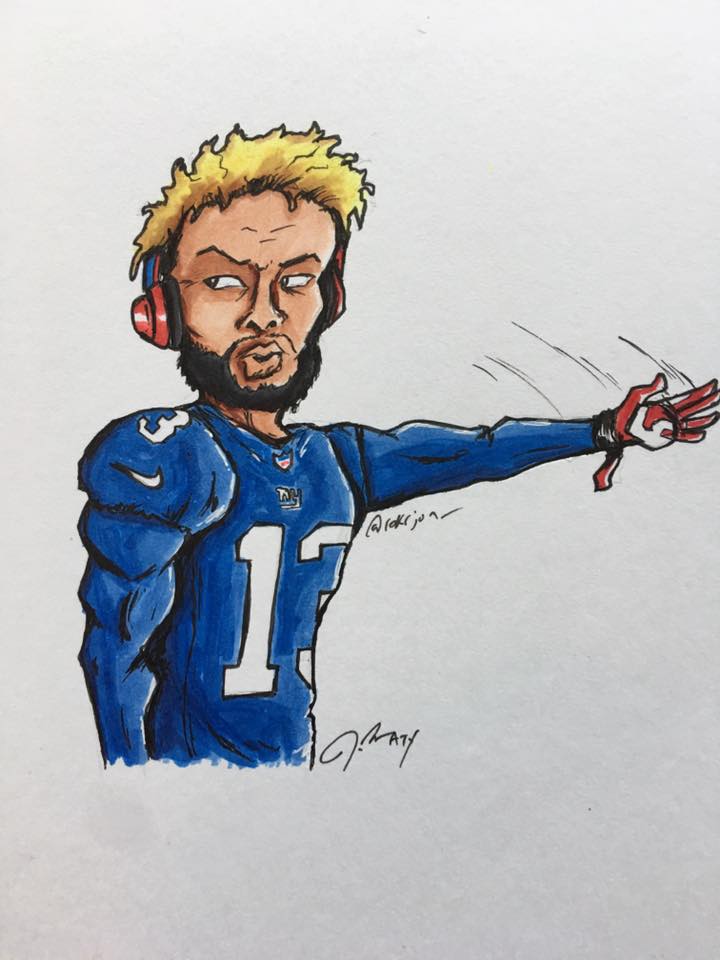 Odell Beckham Jr Cartoon Drawing at PaintingValley.com | Explore collection of Odell Beckham Jr ...
