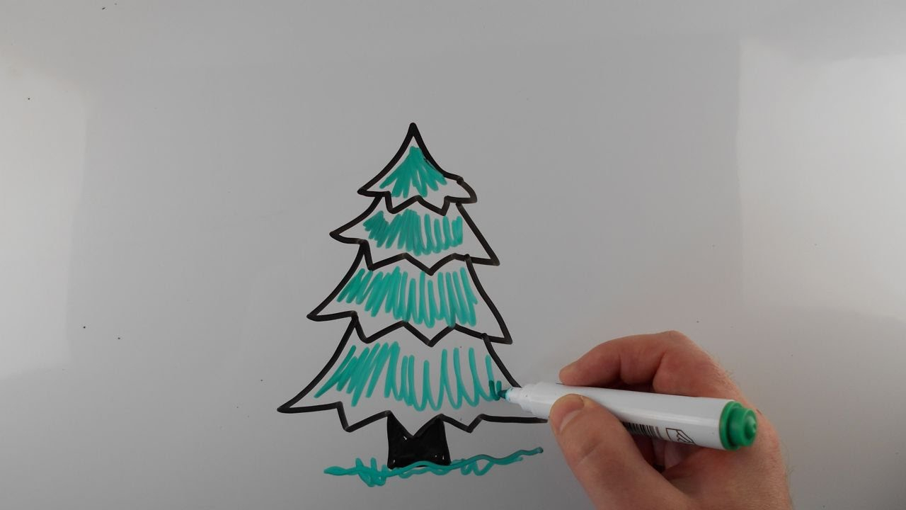 Pine Tree Drawing Tutorial at PaintingValley.com | Explore collection ...