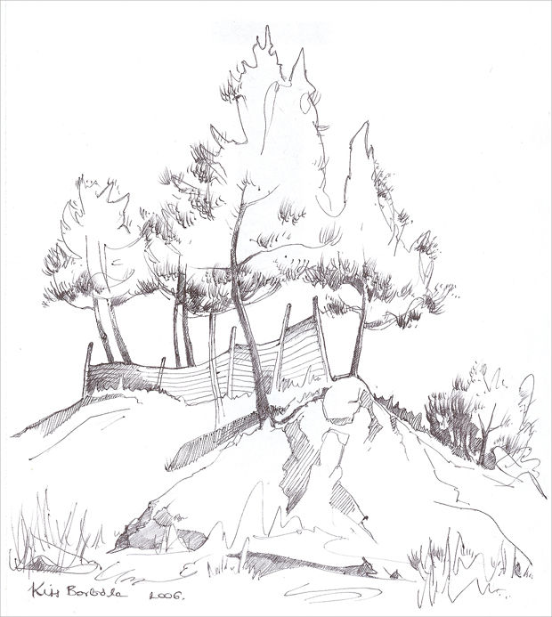 Pine Tree Line Drawing at PaintingValley.com | Explore collection of ...