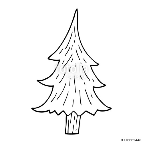 Pine Tree Line Drawing at PaintingValley.com | Explore collection of ...