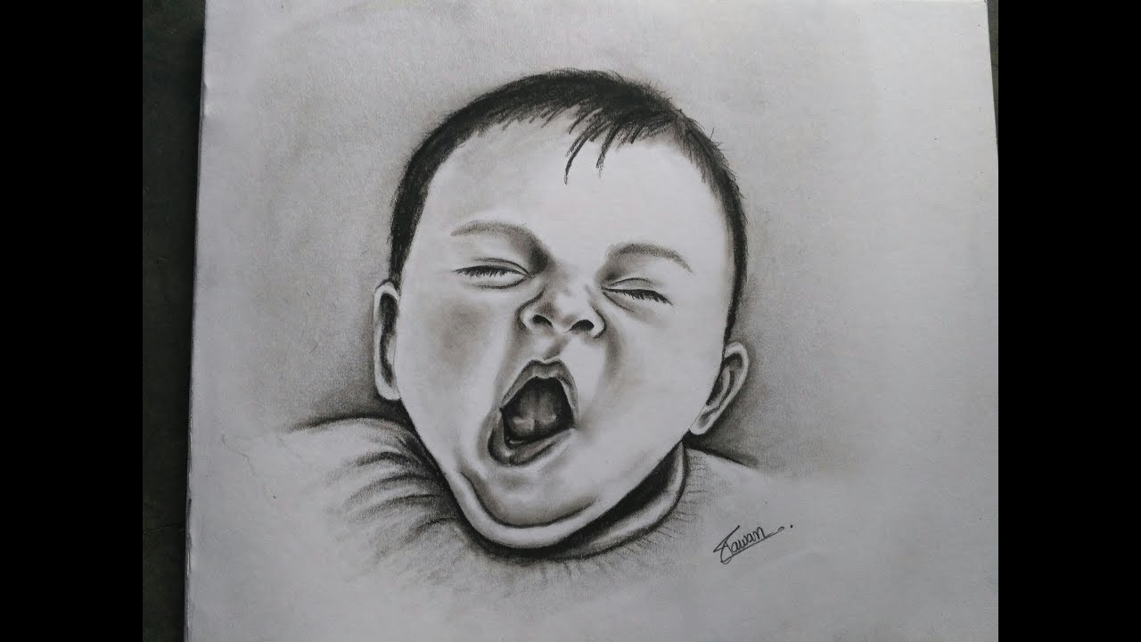 Realistic Baby Drawing at PaintingValley.com | Explore collection of ...