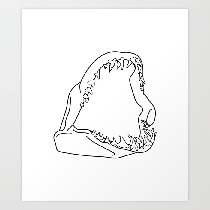 Shark Jaw Drawing at PaintingValley.com | Explore collection of Shark ...