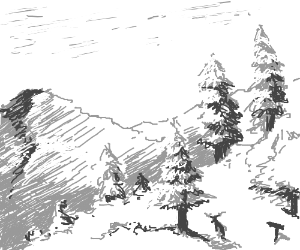 Snowy Mountain Drawing at PaintingValley.com | Explore collection of ...