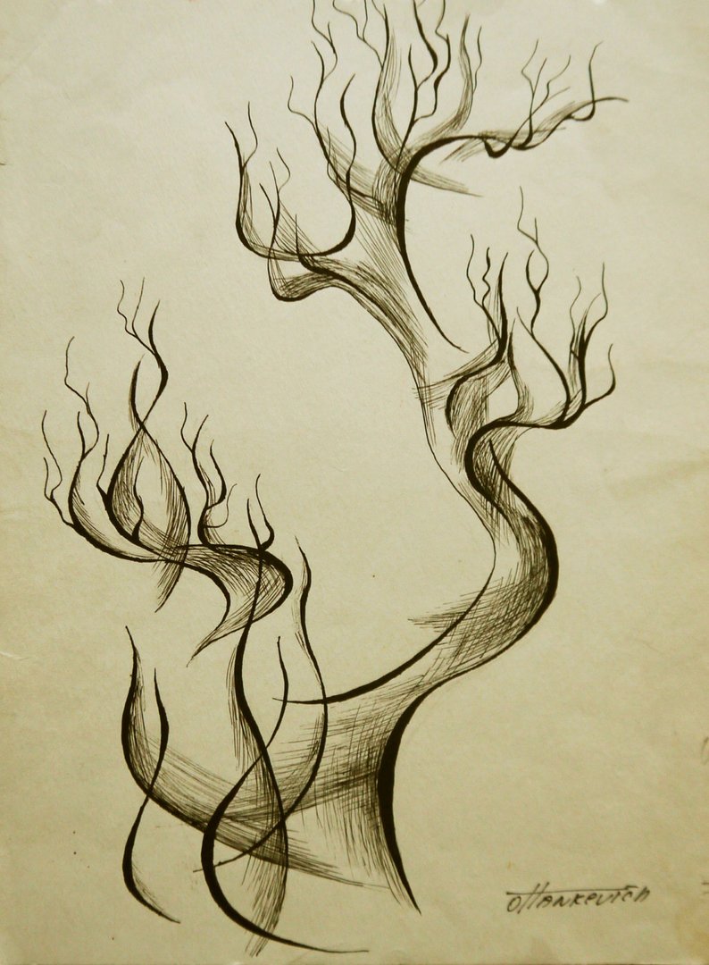 Tree Line Drawing at PaintingValley.com | Explore collection of Tree ...