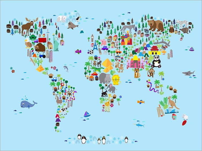 World Map Drawing For Kids at PaintingValley.com | Explore collection ...