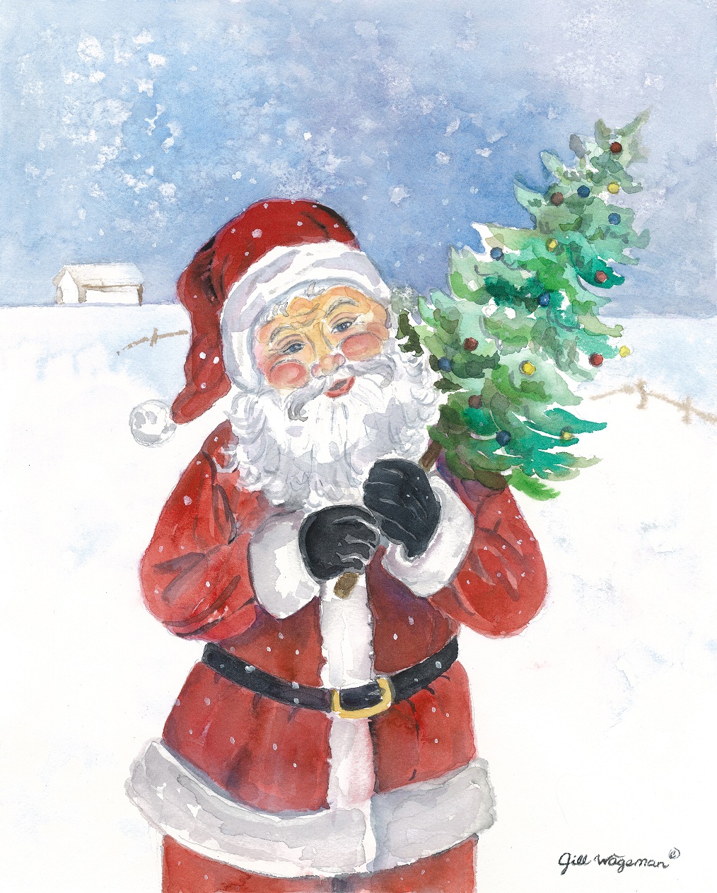 Santa Watercolor at PaintingValley.com | Explore collection of Santa ...
