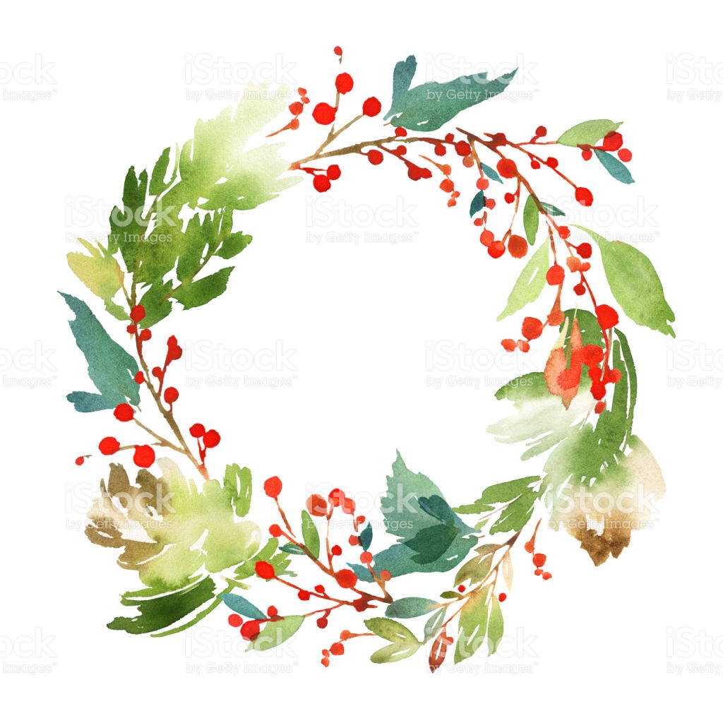 Watercolor Christmas Wreath at PaintingValley.com | Explore collection ...
