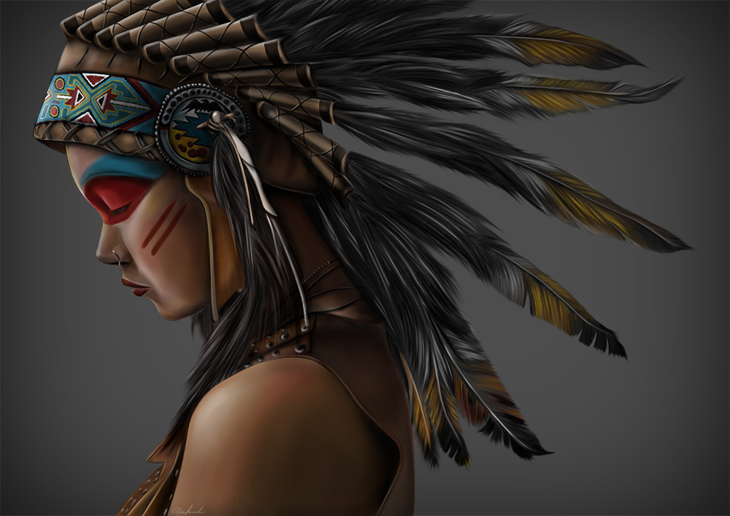 American Indian Girl Painting at PaintingValley.com | Explore ...