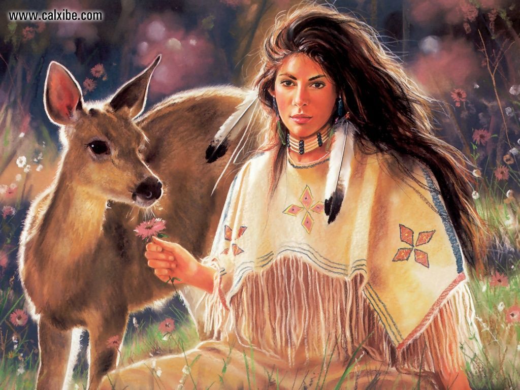 American Indian Girl Painting at PaintingValley.com | Explore ...