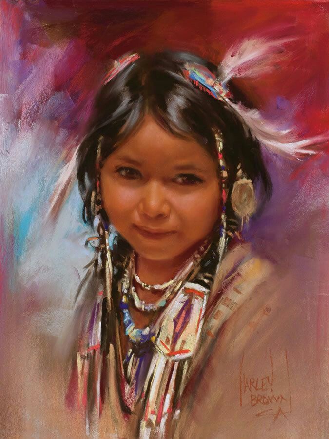 American Indian Girl Painting at PaintingValley.com | Explore ...