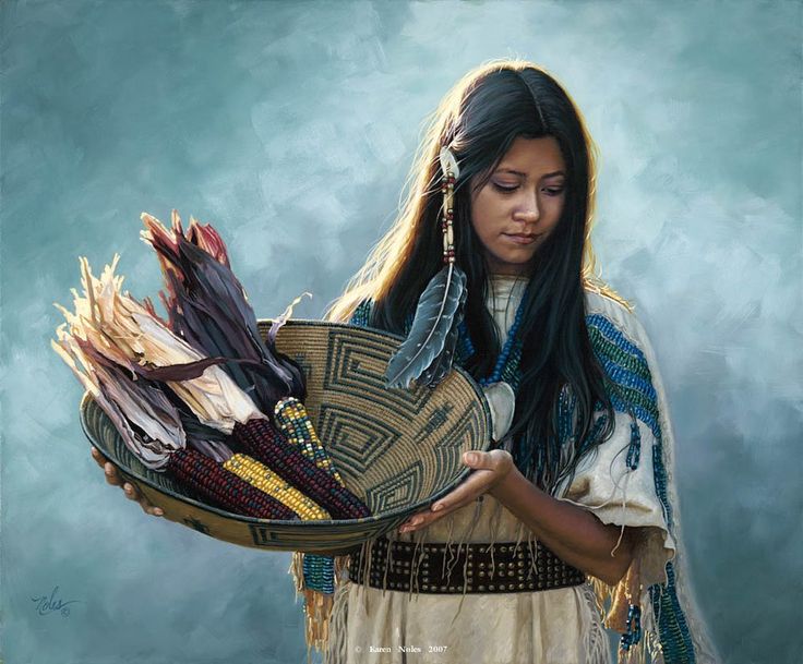 American Indian Girl Painting at PaintingValley.com | Explore ...