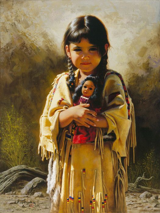 American Indian Girl Painting at PaintingValley.com | Explore ...