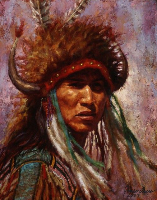 American Indian Oil Painting at PaintingValley.com | Explore collection ...