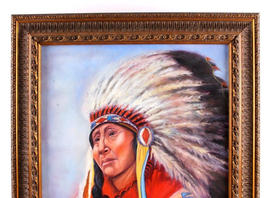 American Indian Oil Painting at PaintingValley.com | Explore collection ...