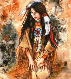 Beautiful Native American Woman Painting at PaintingValley.com ...