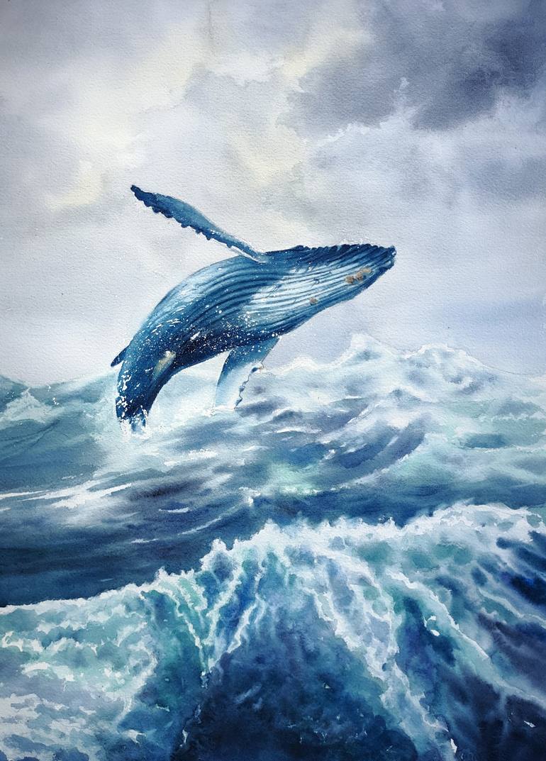 Blue Whale Painting at PaintingValley.com | Explore collection of Blue Whale Painting