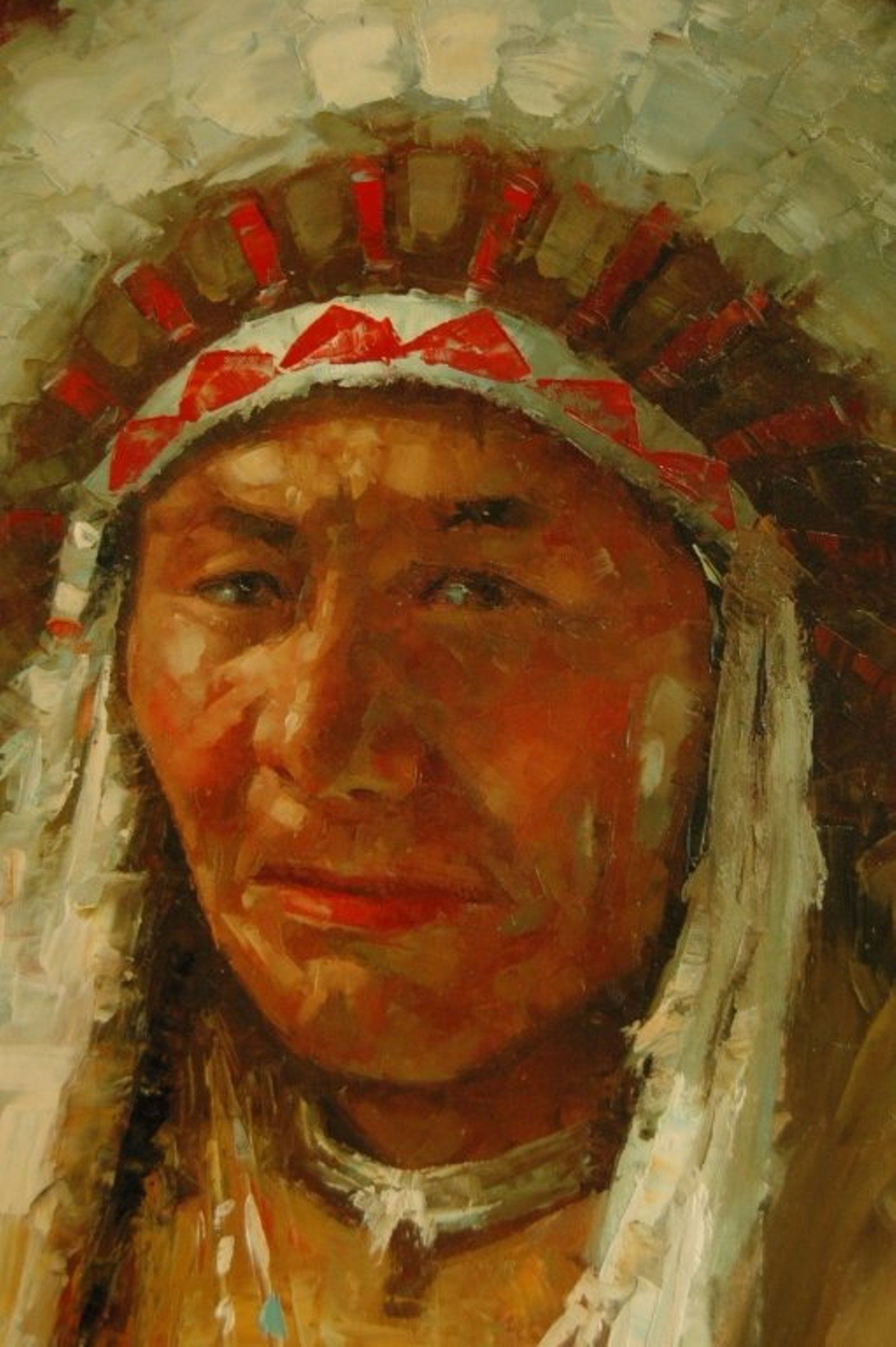 Indian Chief Oil Painting at PaintingValley.com | Explore collection of ...