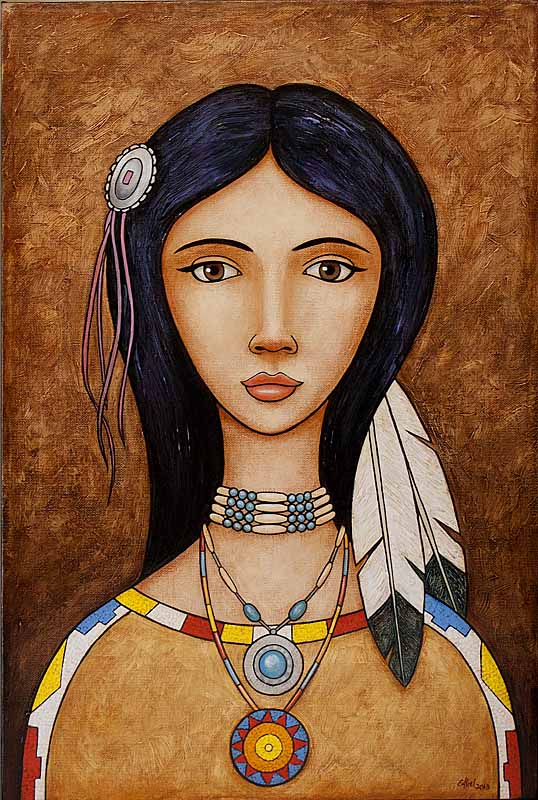 Native American Girl Painting at PaintingValley.com | Explore ...