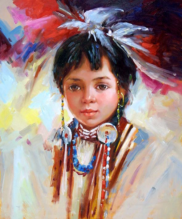 Native American Girl Painting at PaintingValley.com | Explore ...