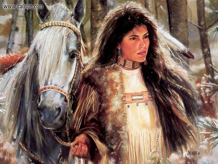 Native American Girl Painting at PaintingValley.com | Explore ...