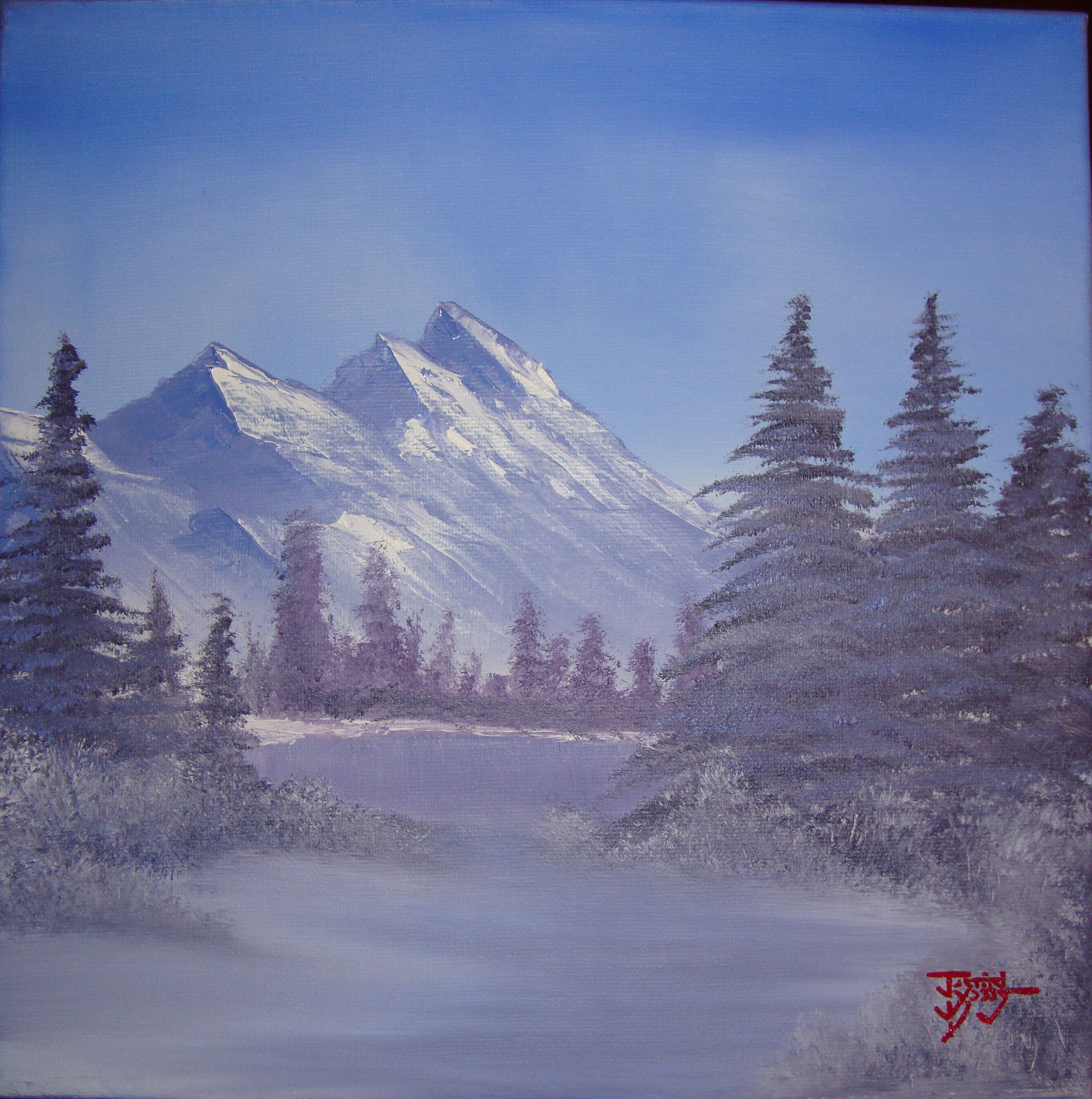 Painting Of Snowy Mountains at PaintingValley.com | Explore collection ...