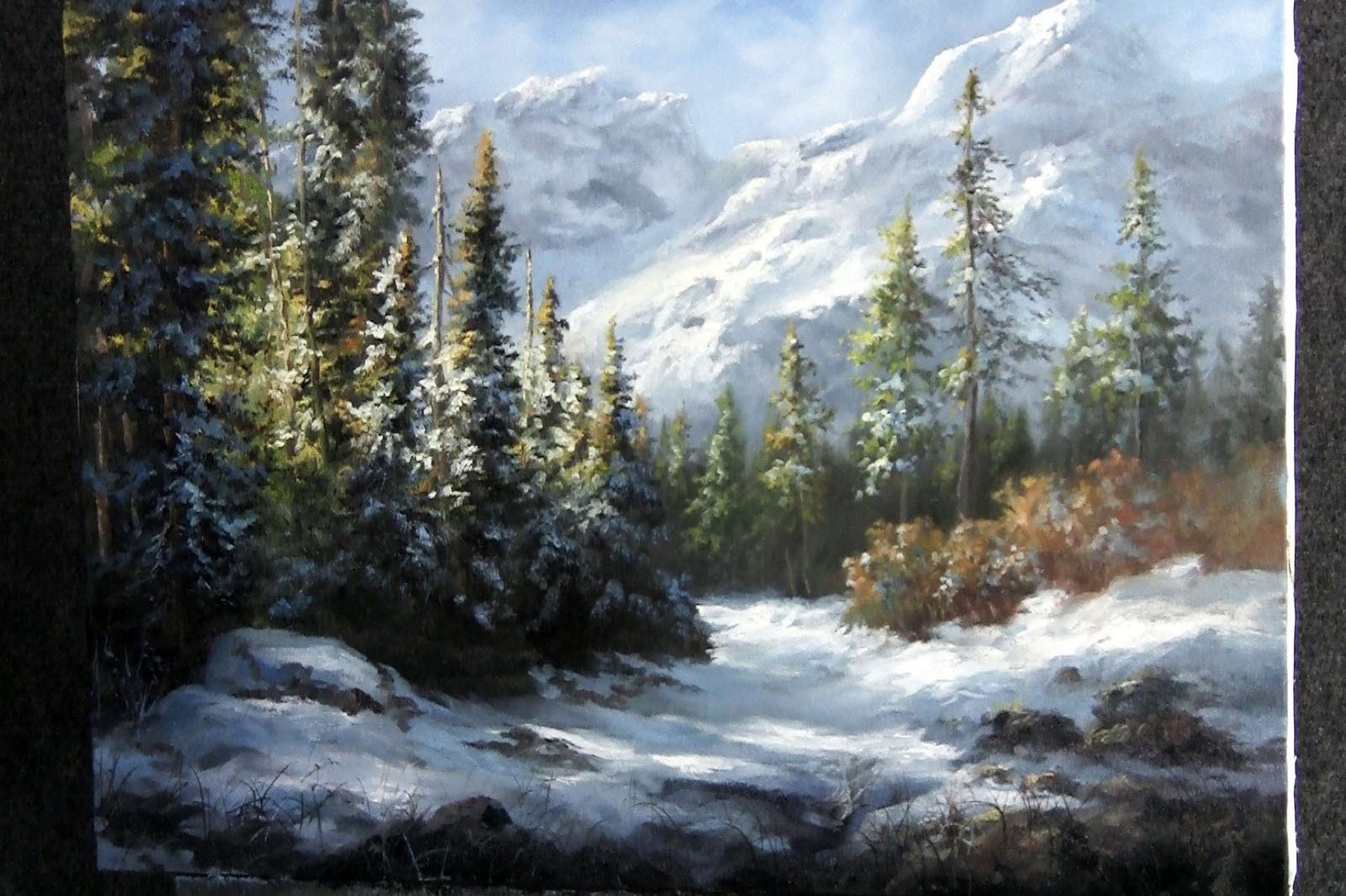 Painting Of Snowy Mountains at PaintingValley.com | Explore collection ...