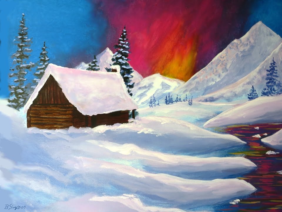 Snow Mountain Painting at PaintingValley.com | Explore collection of ...