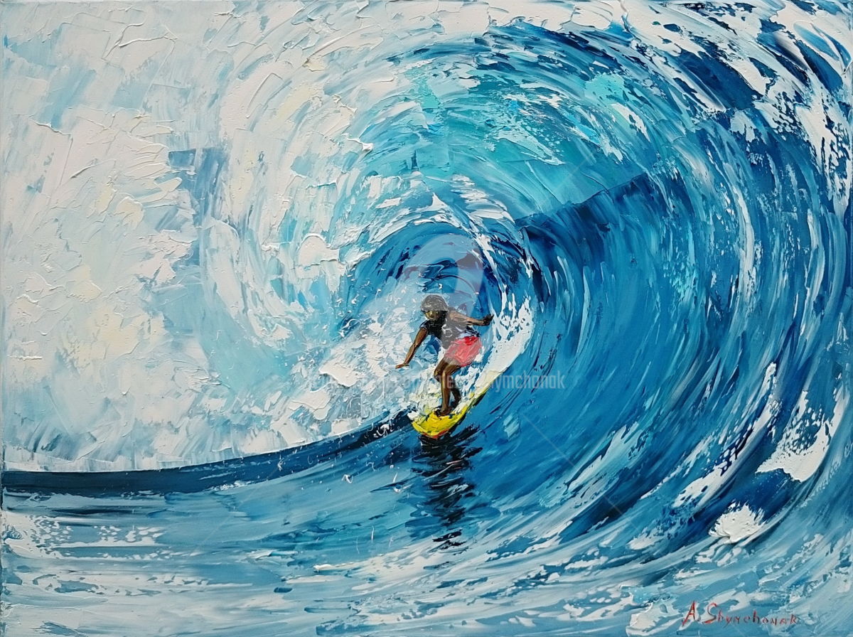 The Big Wave Painting at PaintingValley.com | Explore collection of The ...