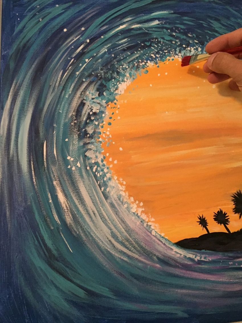 Tidal Wave Painting at PaintingValley.com | Explore collection of Tidal ...
