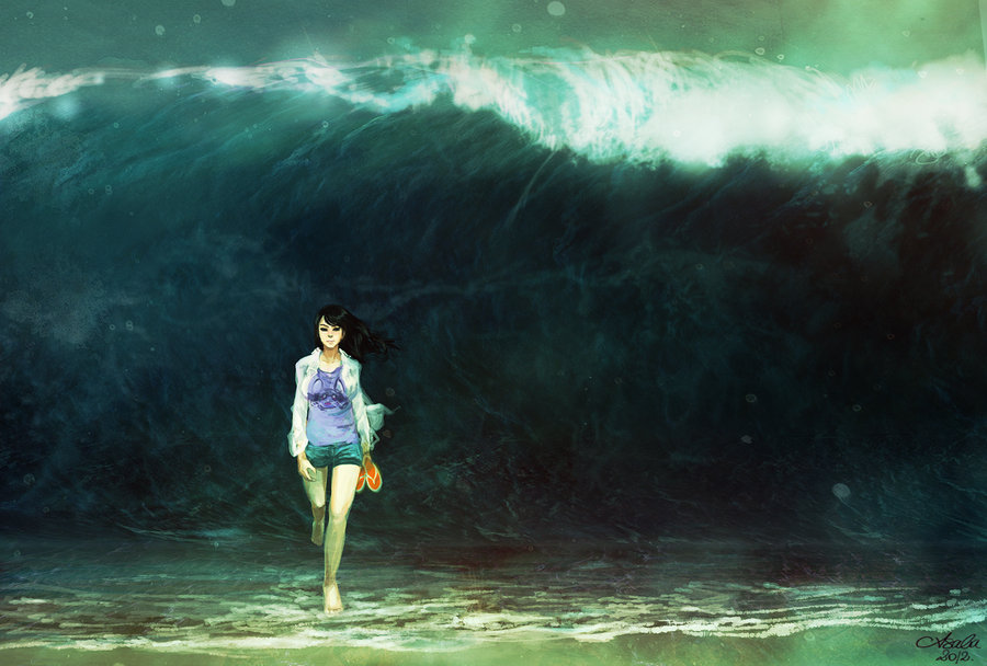 Tidal Wave Painting at PaintingValley.com | Explore collection of Tidal ...