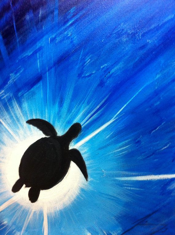 Turtle Silhouette Painting at PaintingValley.com | Explore collection ...