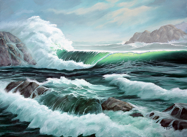 Waves Crashing Painting at PaintingValley.com | Explore collection of ...