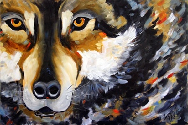 Wolf Eyes Painting at PaintingValley.com | Explore collection of Wolf ...