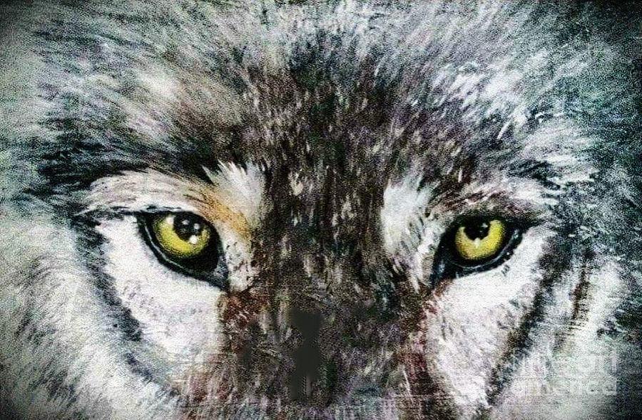 Wolf Eyes Painting at PaintingValley.com | Explore collection of Wolf ...